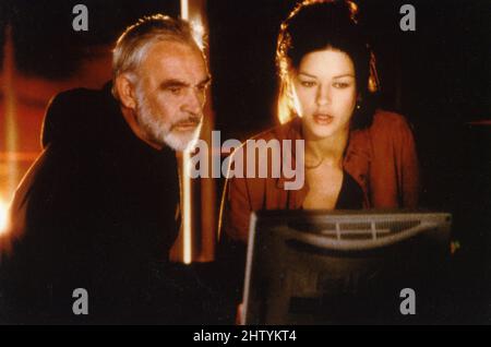 Sean Connery and Catherine Zeta-Jones pause for stills in south east London during the filming ...