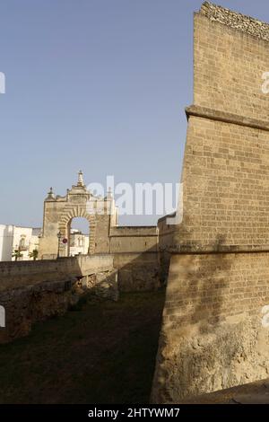 Copertino, historic city in Lecce province, Apulia, Italy. The castle ...