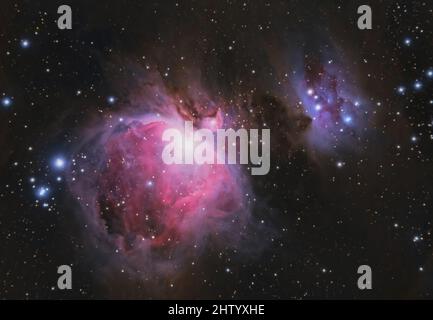 The Great Orion Nebula (Messier 42) and the Running Man Nebula. Stars ...