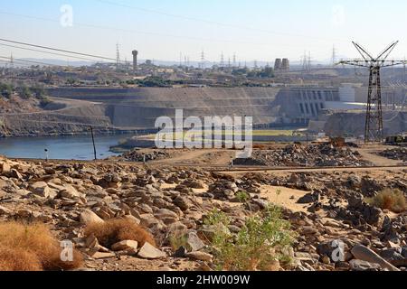 Aswan Dam area, River Nile, Aswan, Egypt Stock Photo - Alamy