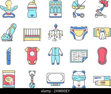Newborn scales icons color set vector for any web design on white ...