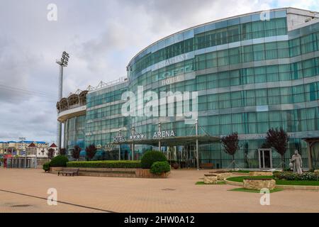 KASPIYSK, RUSSIA - SEPTEMBER 23, 2021: Cloudy September day at the Anji ...