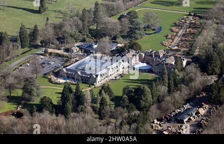 aerial view of Grantley Hall luxury hotel near Ripon, North Yorkshire ...