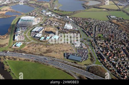aerial view of Calder Park, Durkar, Wakefield. J39 of M1, UK Stock ...