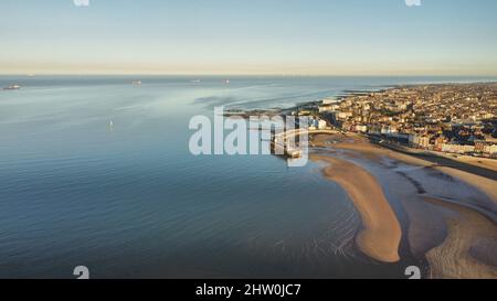 Top view of Margate harbour and beach kent Stock Photo - Alamy