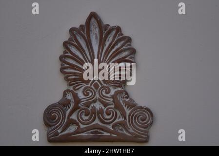 Old Neoclassical building antique Terracotta antefix with the anthemion ...