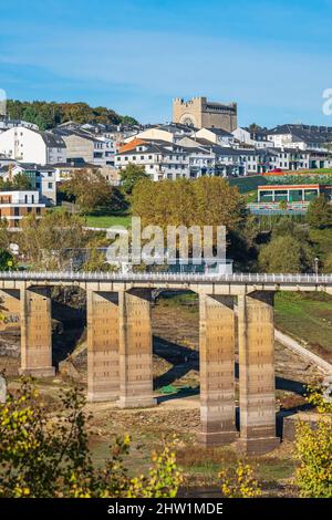 Spain, Galicia, Portomarin, stage on the Camino Franc?s, Spanish route ...