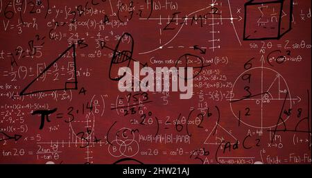 Image of mathematical equations on grey background Stock Photo - Alamy