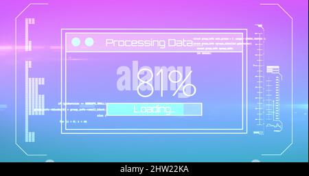 Image of data processing with loading bar on red background Stock Photo ...