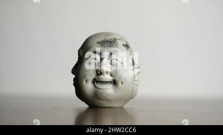 Spiritual enlightenment. Head statue with an emotion sadness. Museum ...