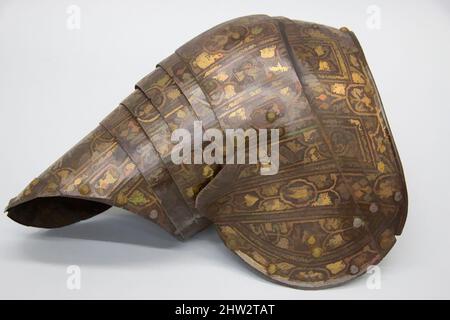 Pauldron and Rerebrace, late 16th century, French, Steel, gold, L. 15 1 ...