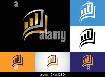 Multiple color variation finance and accounting logo design vector ...