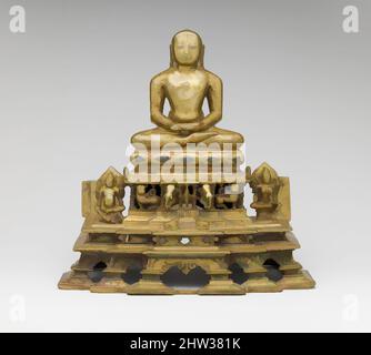 Svetambara Enthroned Jina, with Attendant Yaksha and Yakshi ca. second ...