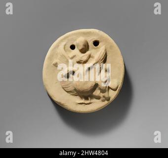 Terracotta disk with Aphrodite riding on a swan. Culture: Greek ...