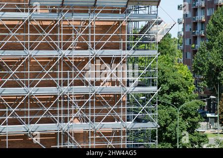 house, building, work, factory, scaffold, scaffolding, workers, laborer ...