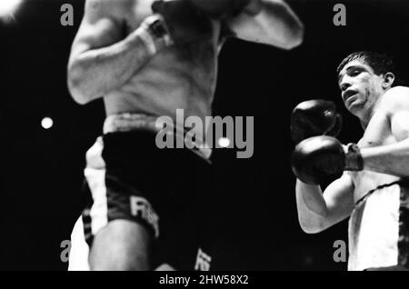 Boxing match between Jimmy Tibbs (white shorts) v Franco Macchia, held ...