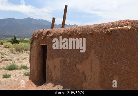 Traditional Adobe Home from the Kuaua Pueblo in New Mexico Stock Photo ...