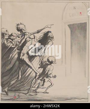 The War Council (Conseil de guerre), Honoré Daumier, 1872 Stock Photo ...