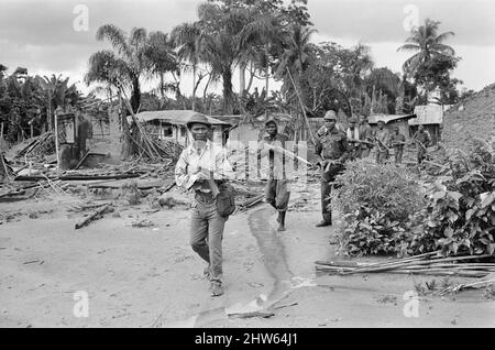 Biafran soldiers seen here advancing towards the Nigerian army during the Biafran conflict. 11th ...