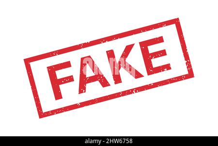 Fake word grunge rubber stamp for media and documents. Fake sign ...