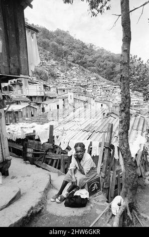 Picture shows houses in the Favela Dona Marta in Rio de Janeiro, Brazil ...