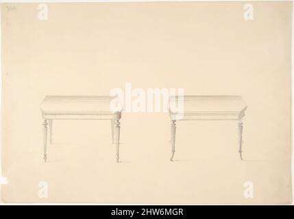 Design for Two Small Tables with Tapered Columnar Legs Stock Photo - Alamy