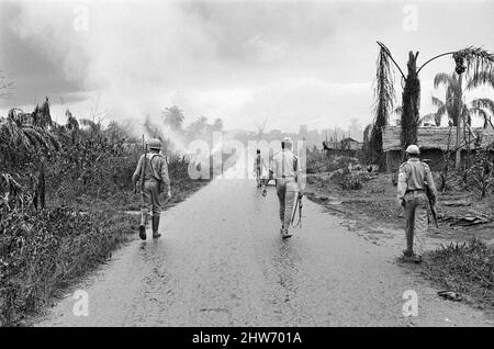 Biafran soldiers seen here advancing towards the Nigerian army during the Biafran conflict. 11th ...