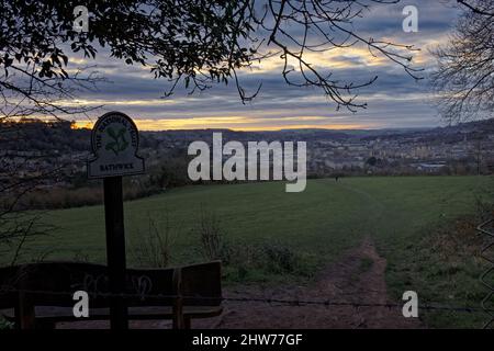 bath skyline sunset from bathwick fields Stock Photo - Alamy
