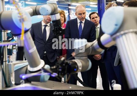 Taoiseach Micheal Martin during a tour of the Analog Devices Catalyst ...