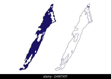 Ambergris Caye island (Belize, Cenrtal America, Caribbean islands) map ...