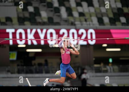 Kc Lightfoot participating in the Tokyo 2020 Olympics in the pole vault ...