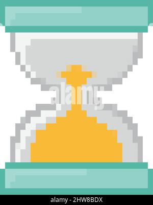 clock sandglass hourglass game pixel art vector illustration Stock ...
