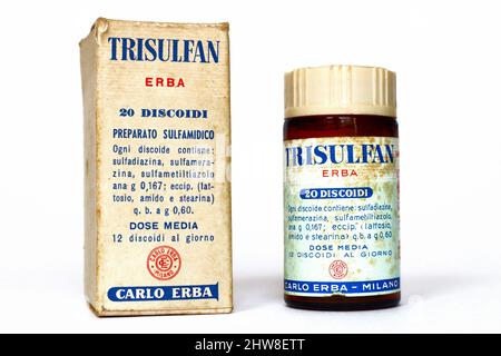 Vintage 1950s TRISULFAN ERBA, Sulfonamide medicine for the treatment of ...