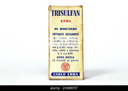 Vintage 1950s TRISULFAN ERBA, Sulfonamide medicine for the treatment of ...