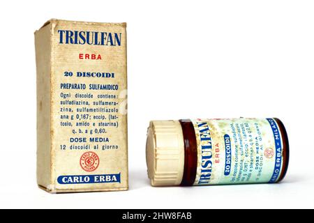 Vintage 1950s TRISULFAN ERBA, Sulfonamide medicine for the treatment of ...