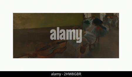 Dancers in the Rehearsal Room with a Double Bass, oil painting by ...