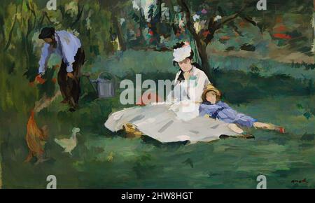 The Monet Family in their Garden at Argenteuil - by Claude Monet, 1874 ...