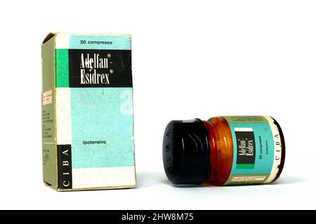 Vintage 1950s ADELFAN-ESIDREX CIBA, Hypotensive medicine with Reserpine ...