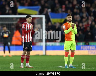 A minutes applause in support of Ukraine during the FA Cup match ...