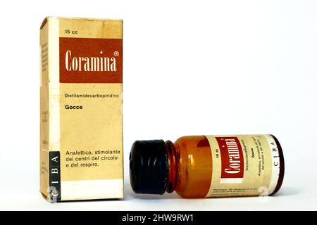 Vintage 1950s CORAMINA CIBA, Analeptic medicine with ...