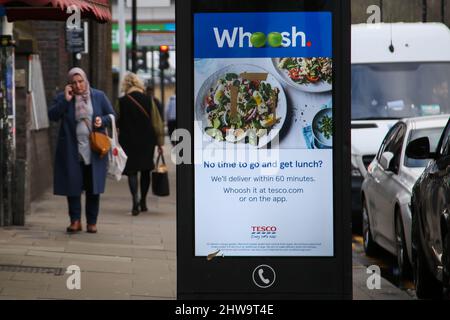 A Tesco digital advert displayed in London. (Photo by Dinendra Haria ...