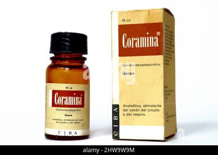 Vintage 1950s CORAMINA CIBA, Analeptic medicine with ...