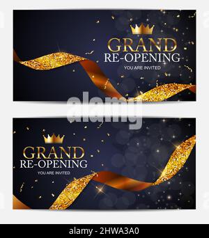 Grand RE-Opening Card Business Poster Background. Illustration Stock ...