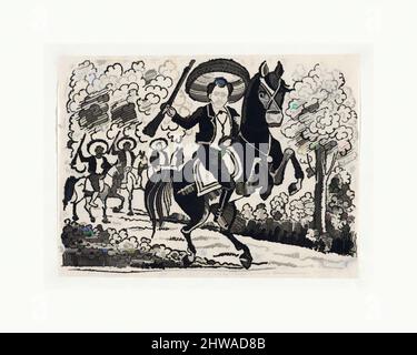 Drawings and Prints, Print, Emiliano Zapata on horseback, scene from ...