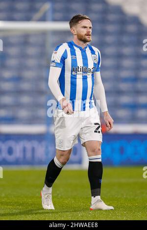 Oliver Turton #20 of Huddersfield Town arrives at the John Smith's ...