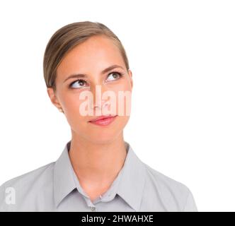 Thinking about my next business move. Studio shot of a handsome young ...