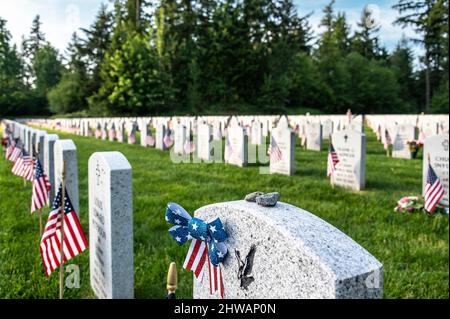 Tombstones and Graves at the Tahoma National Cemetery in Kent ...