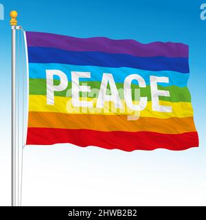 Peace movement waving flag, international symbol, vector illustration ...
