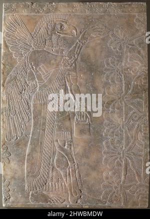 Relief: Eagle-headed genie watering sacred tree 883–859 B.C. Nimrud ...