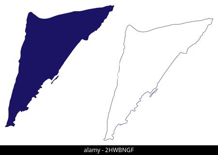 Salt Cay, Turks Islands map. Blank vector map of the Island. Borders of ...